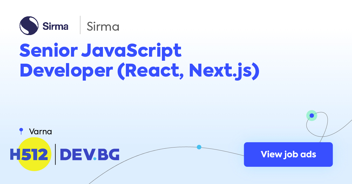 Job ad for Senior JavaScript Developer (React, Next.js)